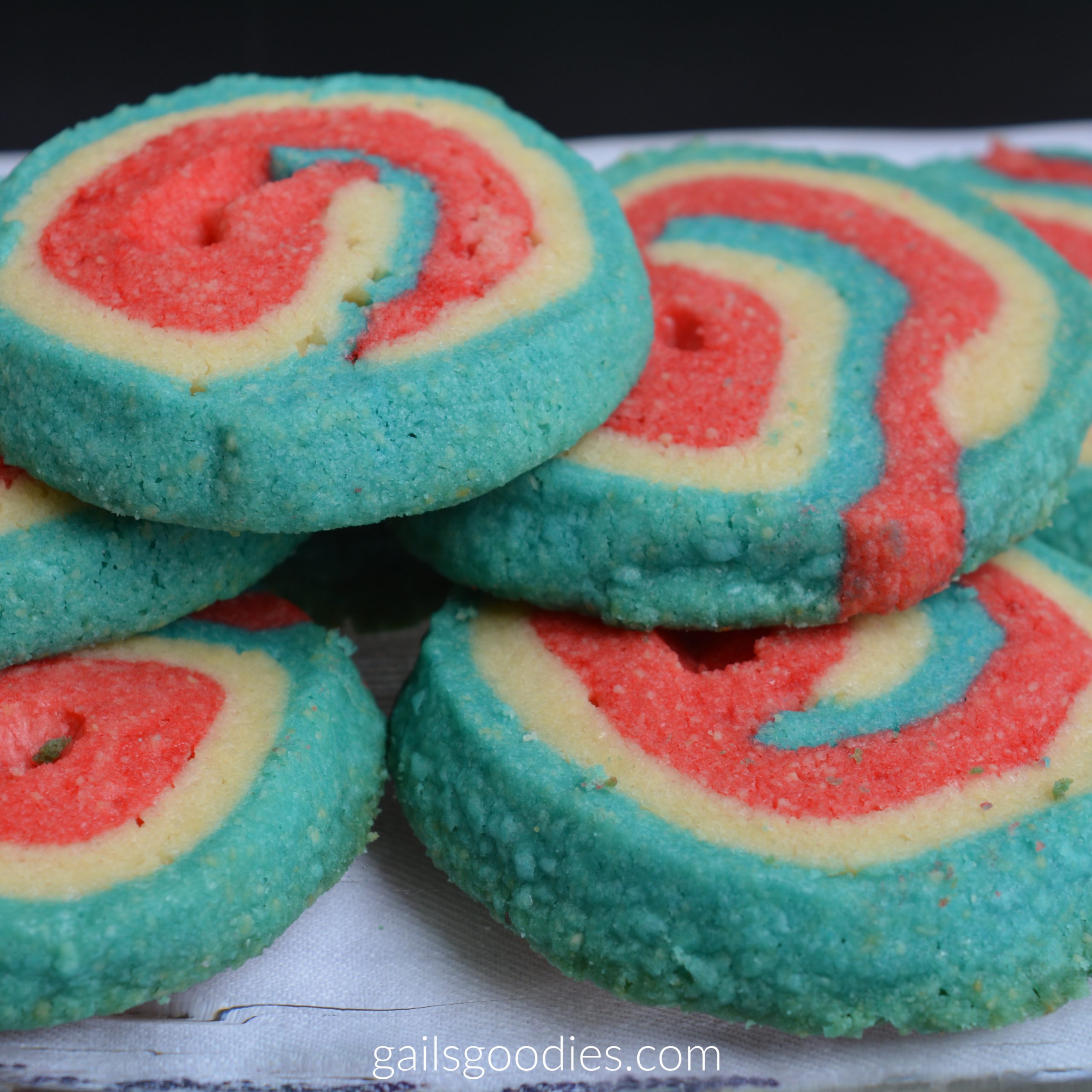 Almond Shortbread Pinwheels - Gail's Goodies