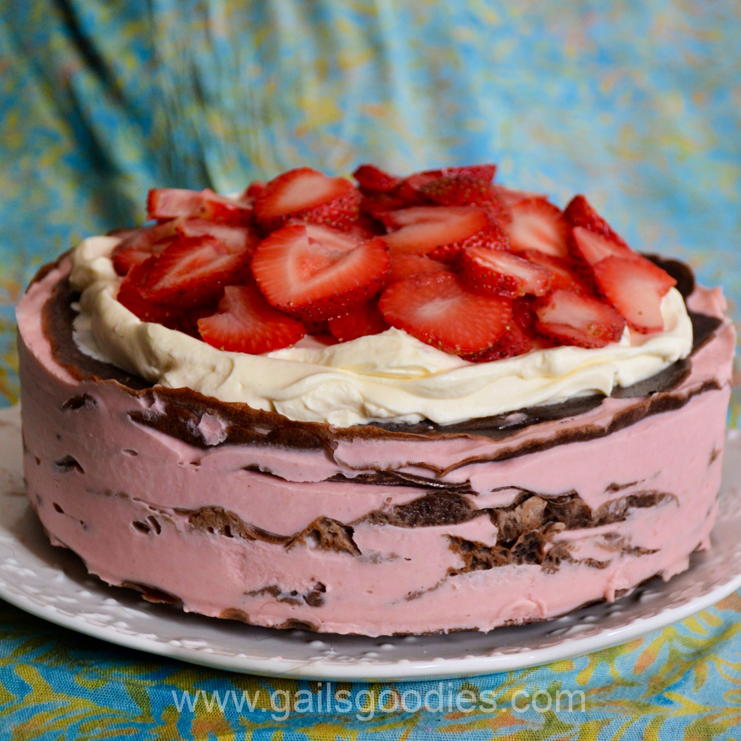 Strawberry Cream Chocolate Crepe Cake - Gail's Goodies